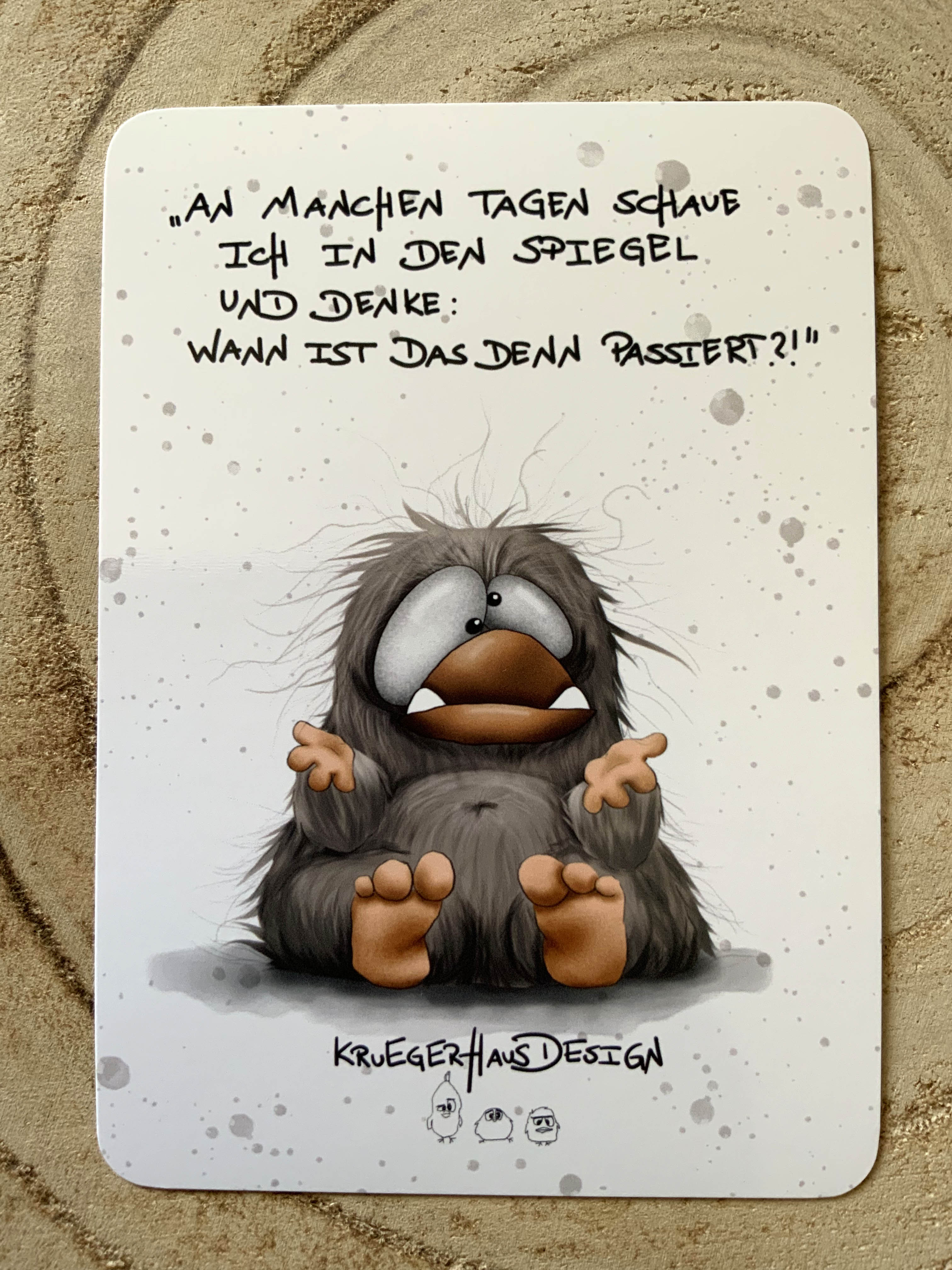 Postkarte Monster Kruegerhausdesign "An manchen Tagen schaue ich in de